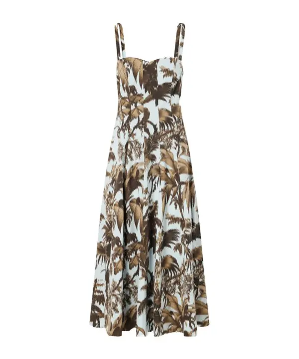 Oscar De La Renta Printed Midi Dress