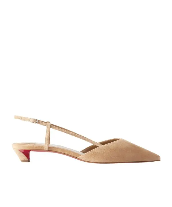 CHRISTIAN LOUBOUTIN Suede Slingback Pumps