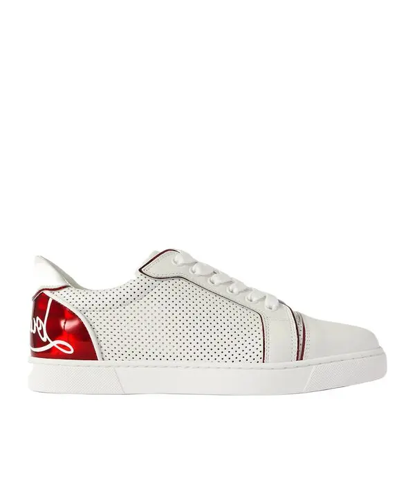 CHRISTIAN LOUBOUTIN Trimmed Perforated Leather Sneakers