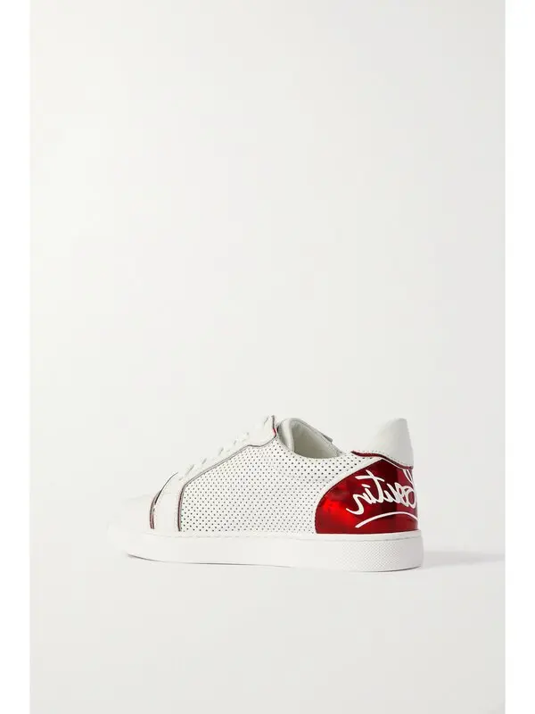 CHRISTIAN LOUBOUTIN Trimmed Perforated Leather Sneakers