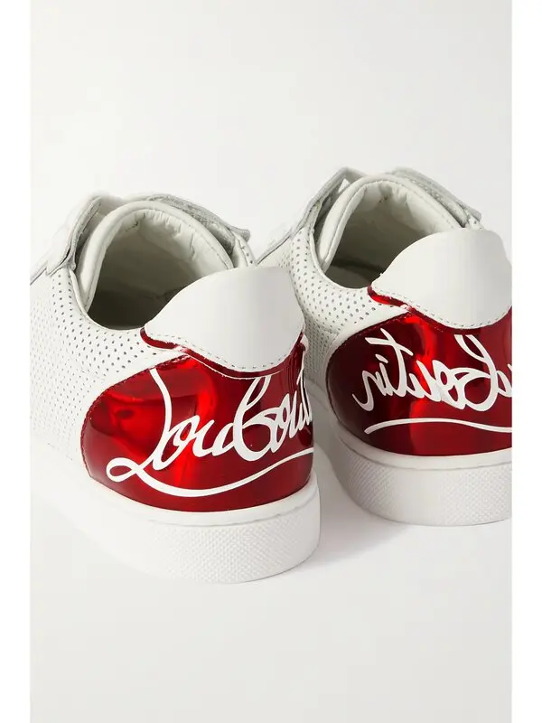 CHRISTIAN LOUBOUTIN Trimmed Perforated Leather Sneakers