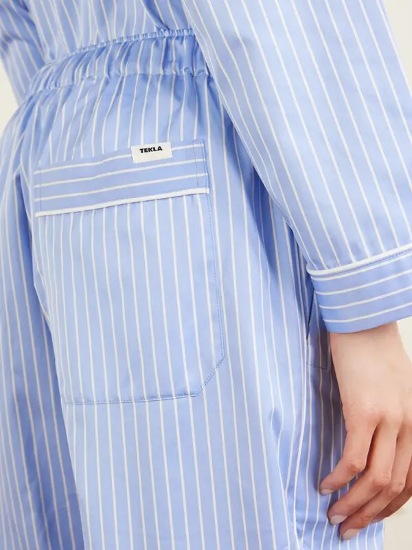 TEKLA Sateen Striped Cotton-poplin Pajama Pants