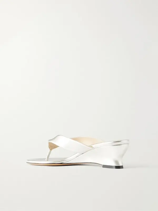 Le Monde Beryl Shiny Metallic Leather Sandals