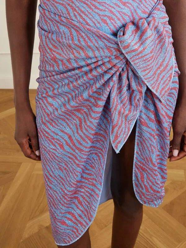 Oseree Pink Zebra Sequin Cover-up