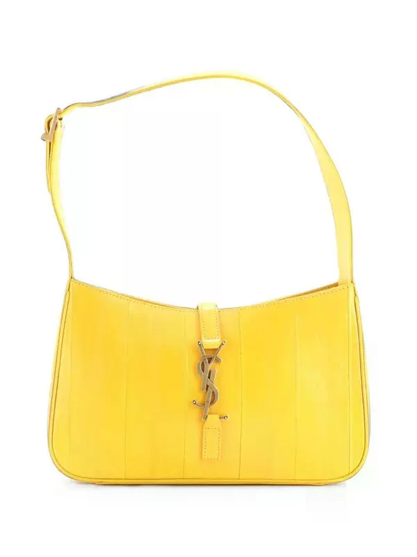 Saint Laurent Le 5 A 7 Hobo Eel Embossed Leather Small Shoulder Bag - Yellow