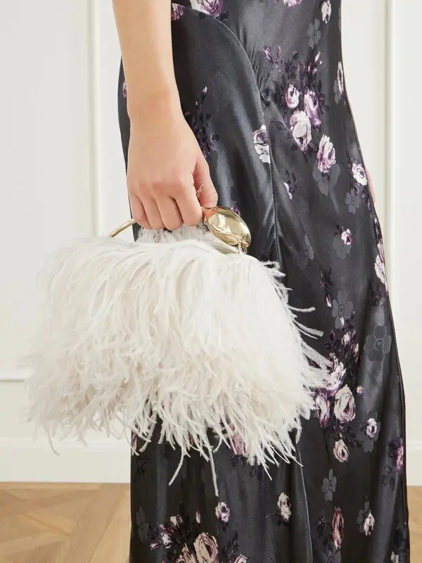 Erdem Mini Bloom Feather-embellished Tote Bag