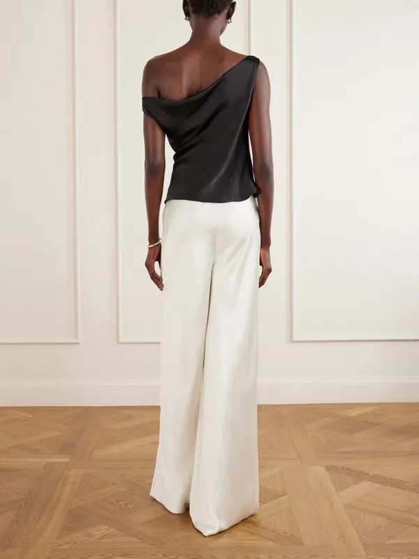 Norma Kamali Smooth Satin Off-the-shoulder Top