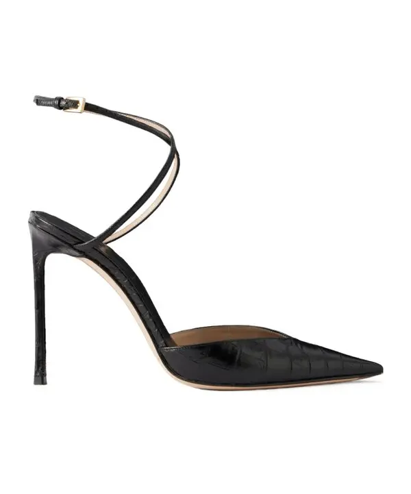 TOM FORD Stamped Crocodile Leather Selen Pumps - Black