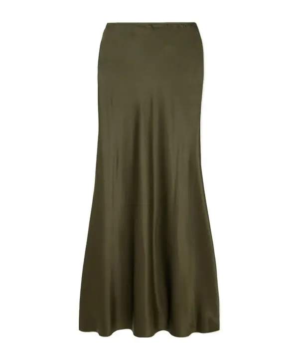Staud Silk-blend Satin Maxi Skirt