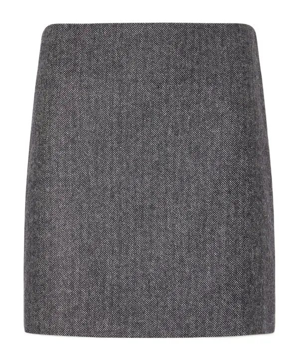 BLAZÉ MILANO Coci Herringbone Wool-blend Mini Skirt
