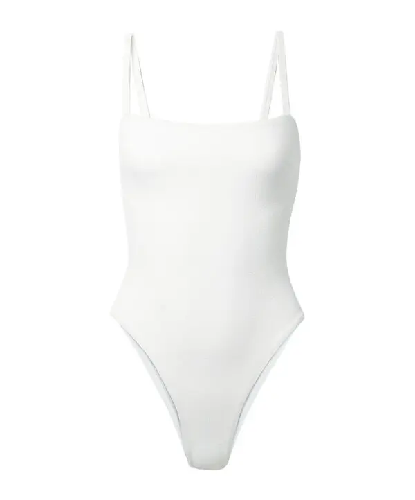 Matteau Petite Square Recycled-seersucker Swimsuit - White