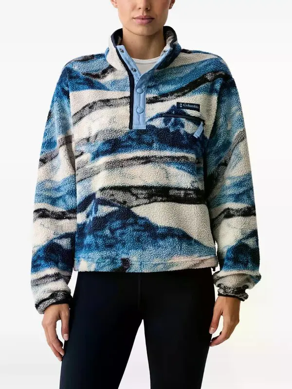 Columbia Mountain-print Fleece Sweatshirt