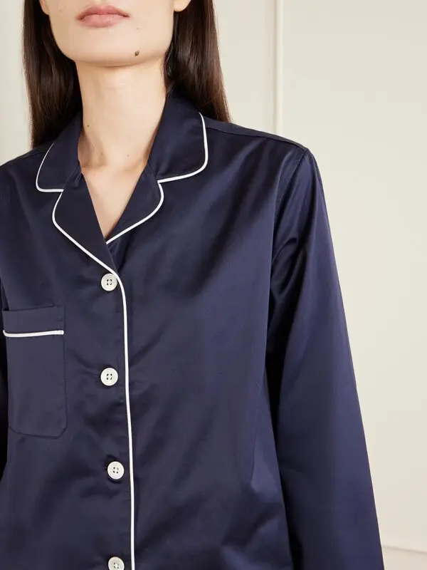 TEKLA Sateen Organic Cotton Pajama Shirt