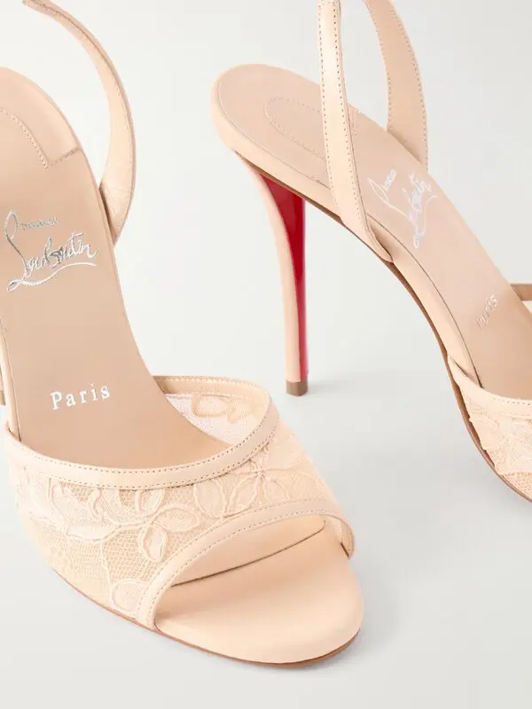 CHRISTIAN LOUBOUTIN Leather-trimmed Slingback Sandals