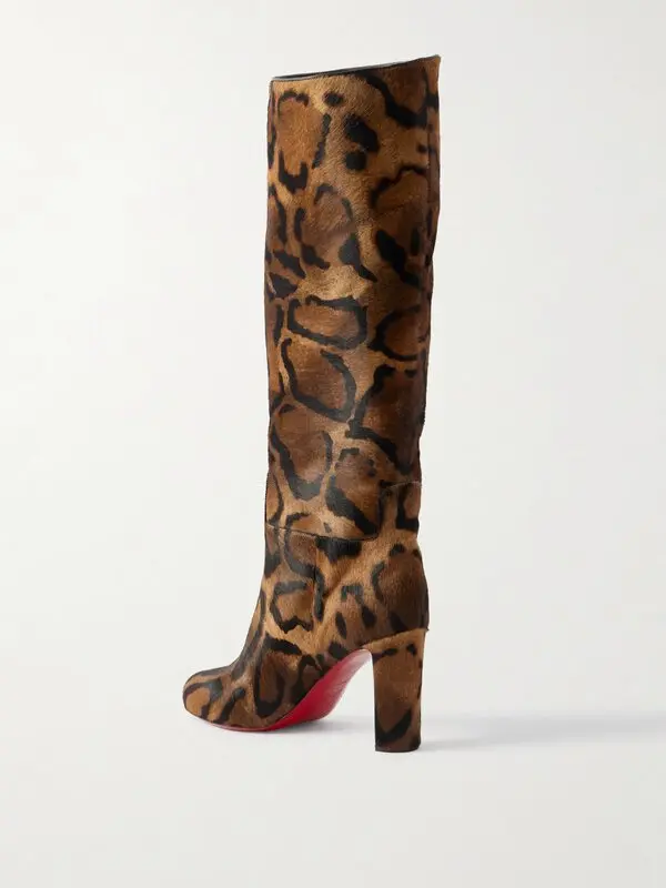CHRISTIAN LOUBOUTIN Leopard-print Calf Hair Knee Boots