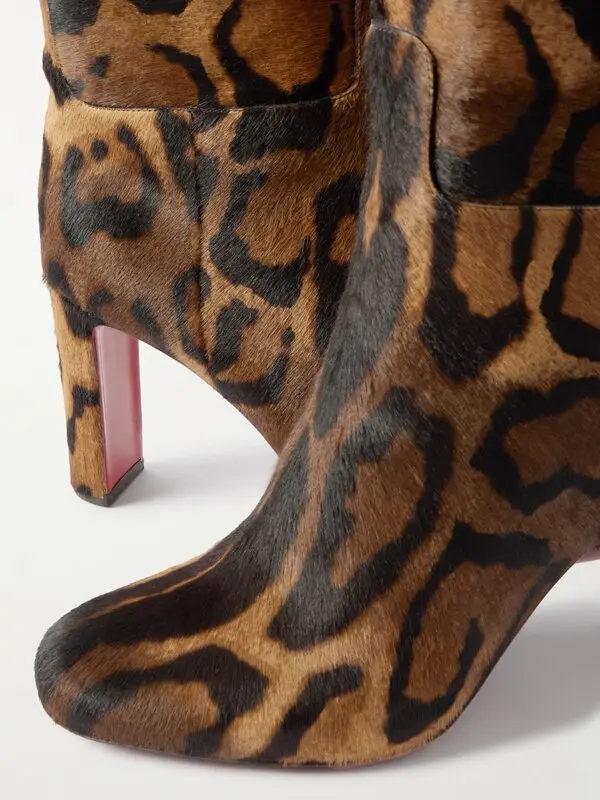 CHRISTIAN LOUBOUTIN Leopard-print Calf Hair Knee Boots