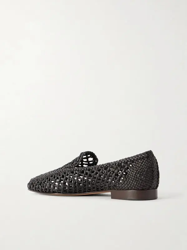 Le Monde Beryl Woven Leather Loafers