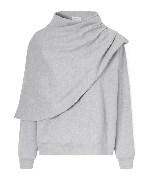 Magda Butrym Cape-effect Draped Jersey Sweatshirt - Gray