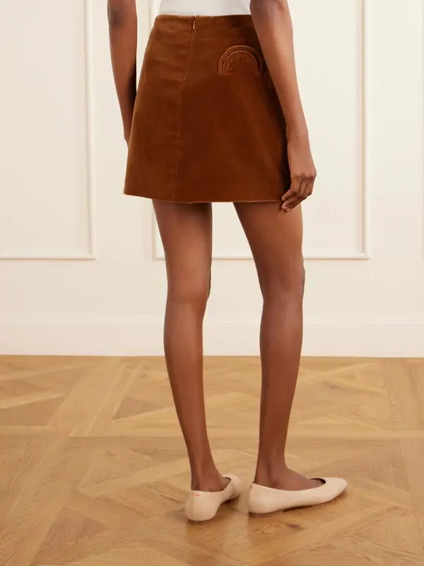 BLAZÉ MILANO Jealousy Cotton-velvet Mini Skirt