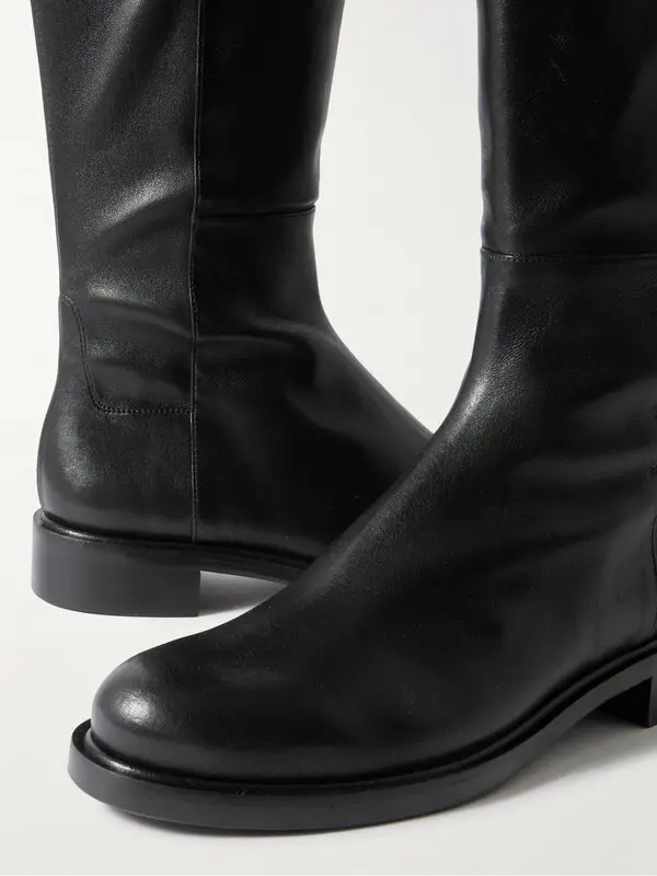 STUART WEITZMAN Gisele 5050 Leather And Stretch Knee Boots