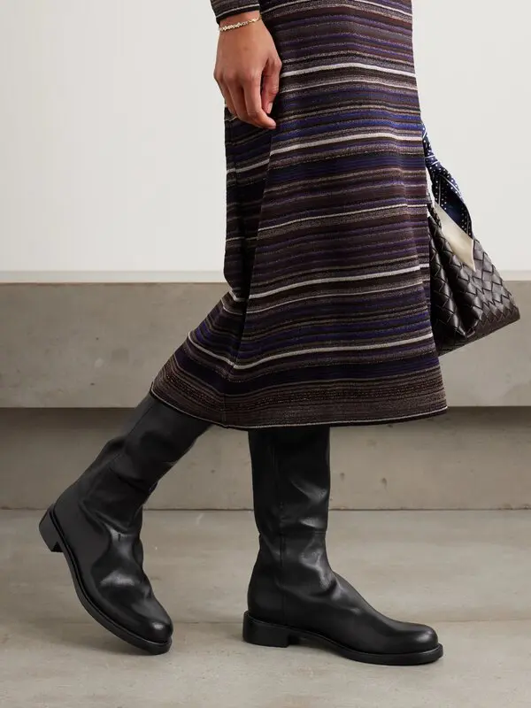 STUART WEITZMAN Gisele 5050 Leather And Stretch Knee Boots