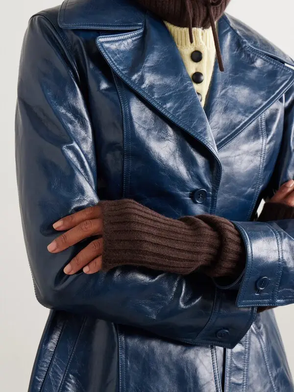 YVES SALOMON Ribbed Cashmere Fingerless Mittens