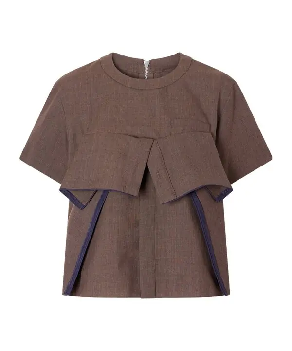 Sacai Ruffled Wool Blouse