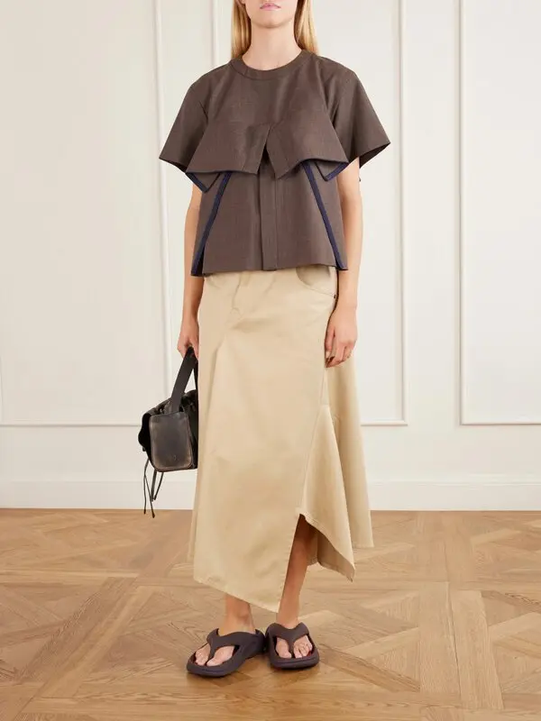 Sacai Ruffled Wool Blouse