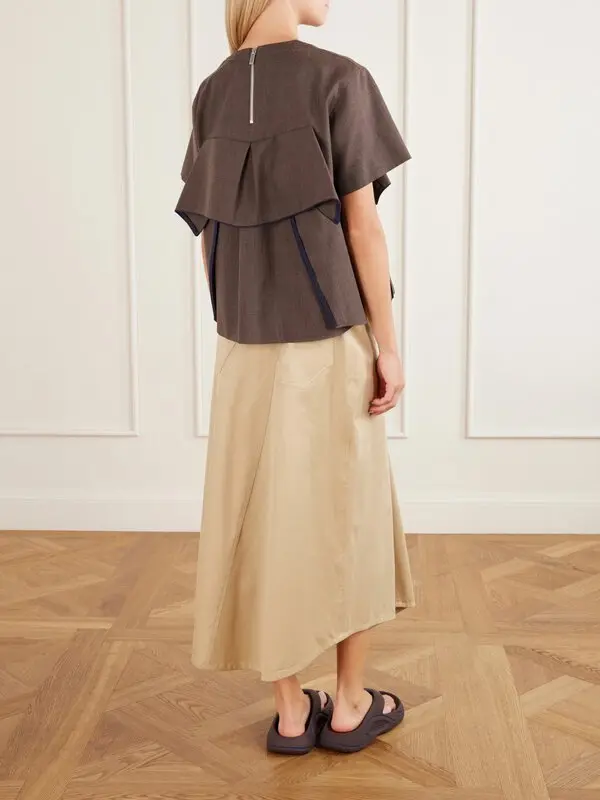 Sacai Ruffled Wool Blouse