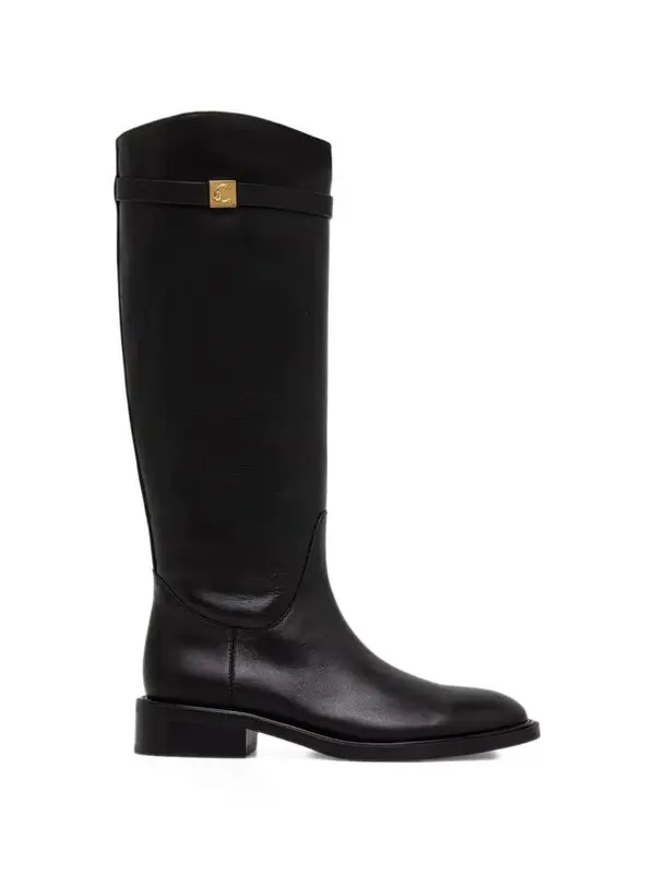 COCCINELLE Pansy Logo-plaque Knee-high Boots - Black