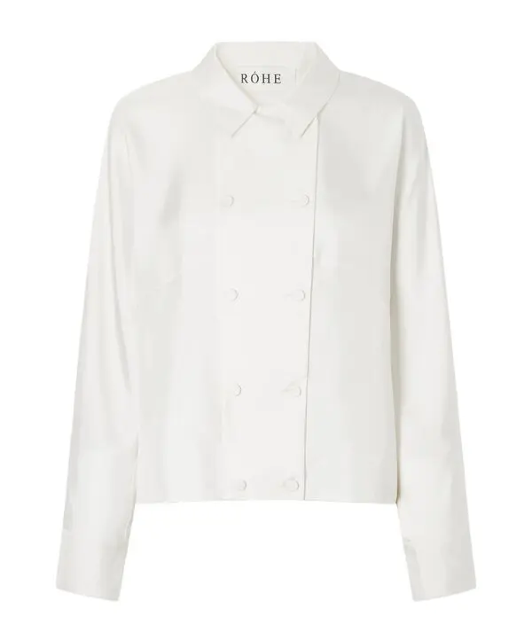 RÓHE Double-breasted Silk-satin Blouse
