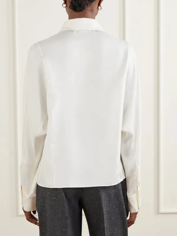 RÓHE Double-breasted Silk-satin Blouse