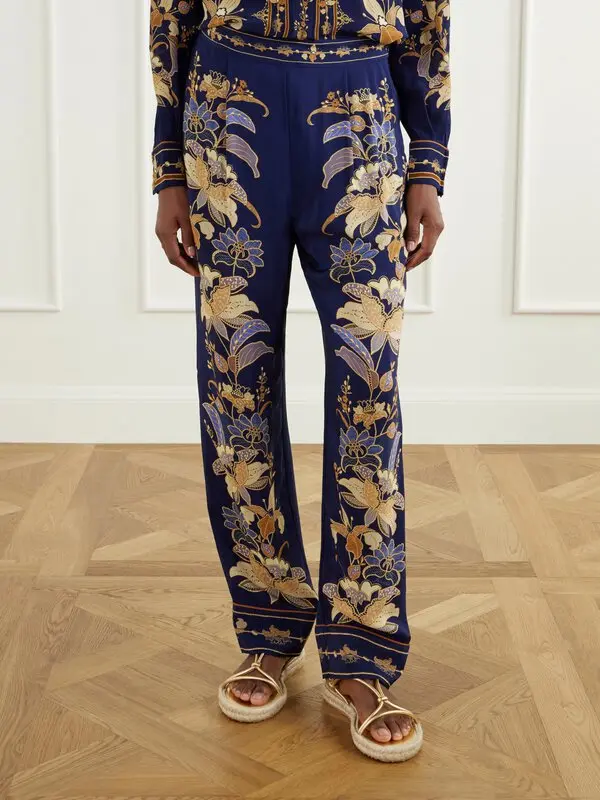 Farm Rio Lara Floral-print Trousers
