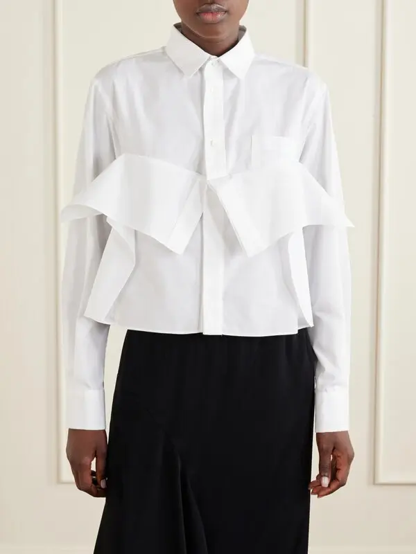 Sacai Ruffled Cropped Shirt