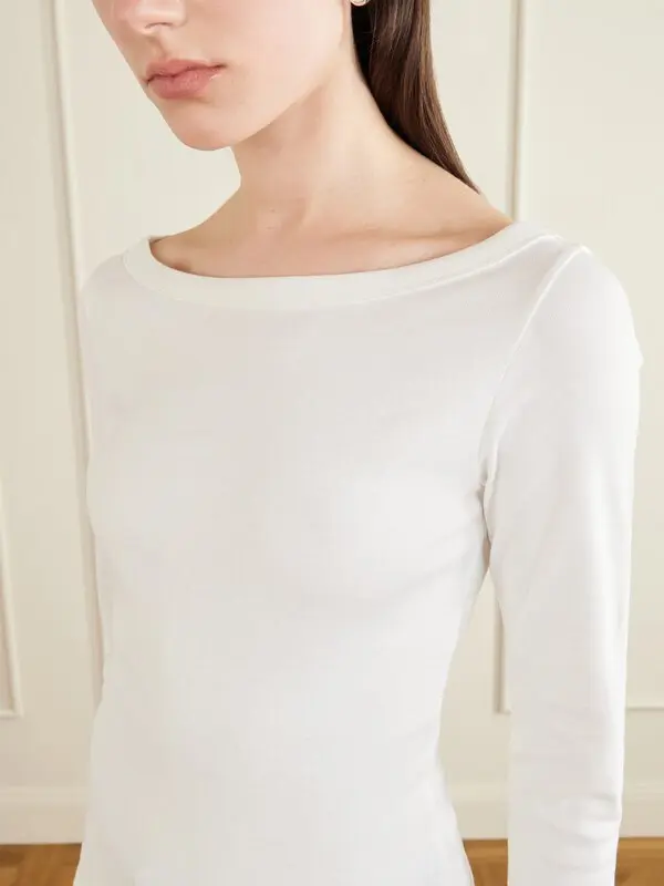 FLORE FLORE Steffi Ribbed Organic Cotton-jersey T-shirt