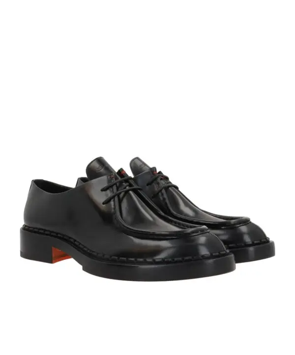 Santoni X 10 Corso Como Leather Derby Shoes