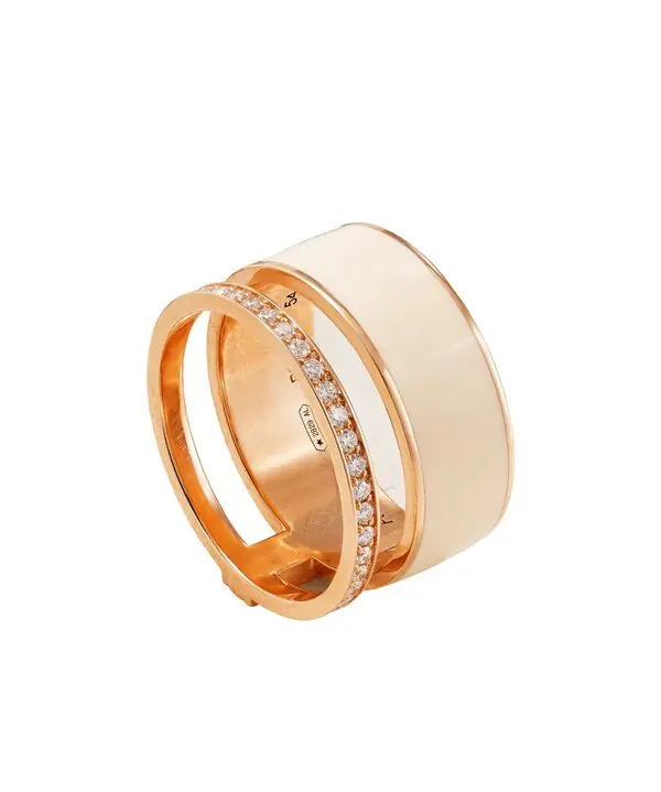 REPOSSI Berbere 18-karat Rose Gold, Lacquer And Diamond Ring