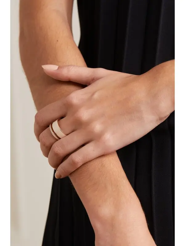 REPOSSI Berbere 18-karat Rose Gold, Lacquer And Diamond Ring