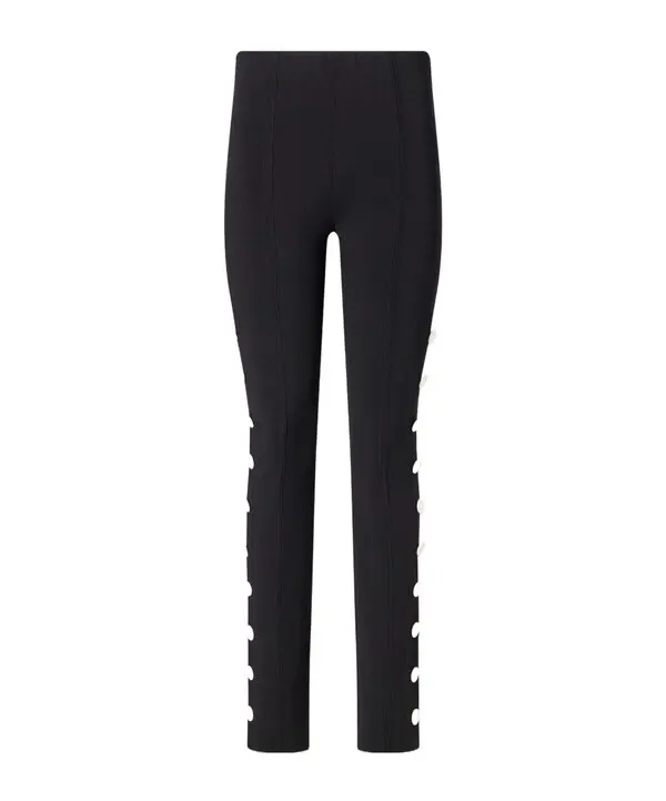 Proenza Schouler Martina Button-embellished Stretch-jersey Skinny Pants