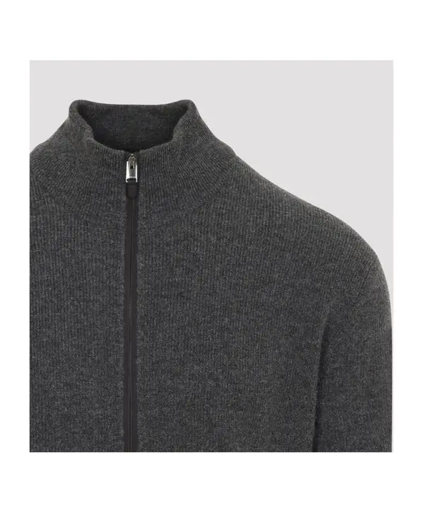 Canali Full Zip Stand Collar Cardigan