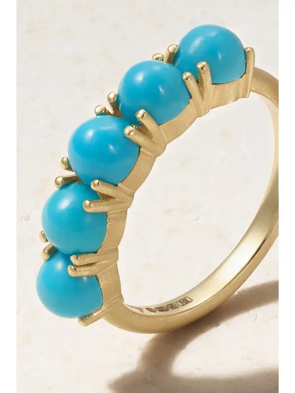 Irene Neuwirth Classic 18-karat Gold Turquoise Ring