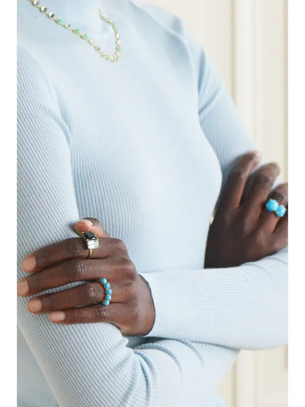 Irene Neuwirth Classic 18-karat Gold Turquoise Ring