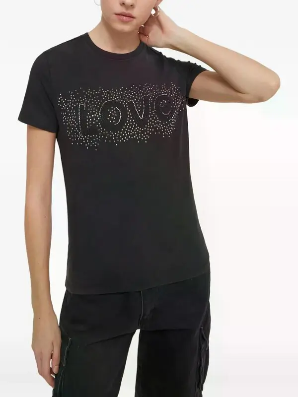 Desigual Love-embellished T-shirt - Black