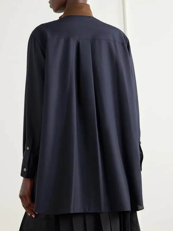 Sacai Crepe-trimmed Woven Shirt