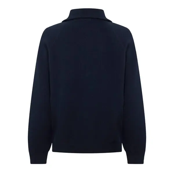 Prada Darknavy Halfzip Collar Knit Sweater - Blue