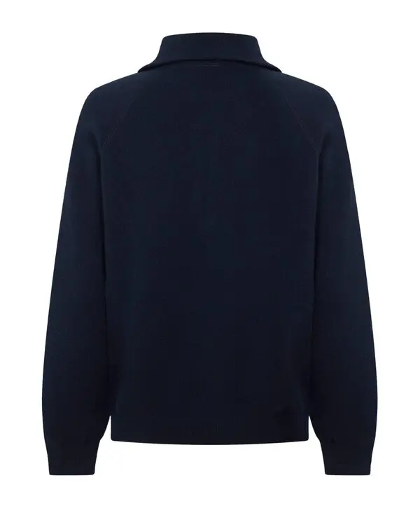 Prada Darknavy Halfzip Collar Knit Sweater - Blue