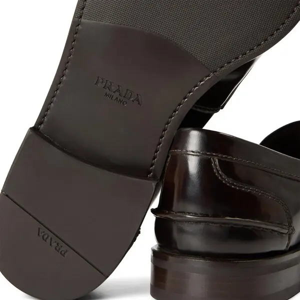 Prada Darkbrown Polished Leather Loafer