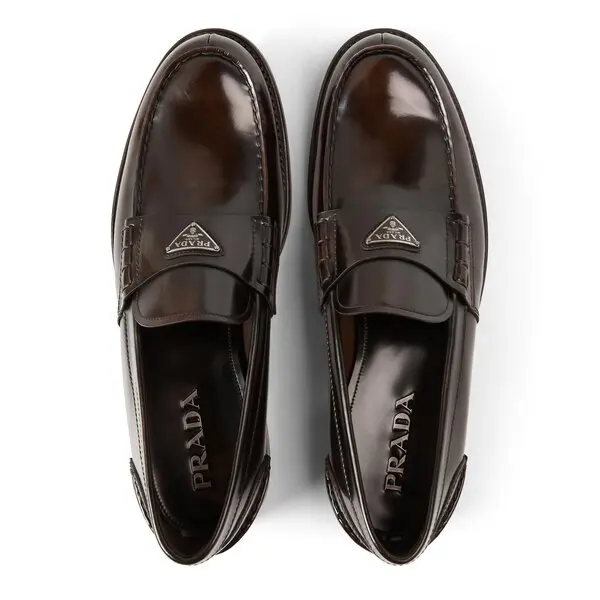 Prada Darkbrown Polished Leather Loafer