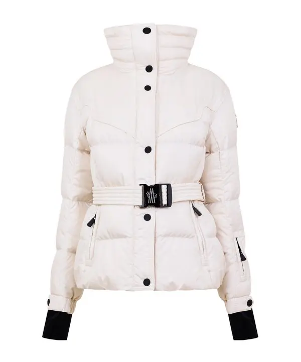 Moncler Stand Collar Belted Down Jacket