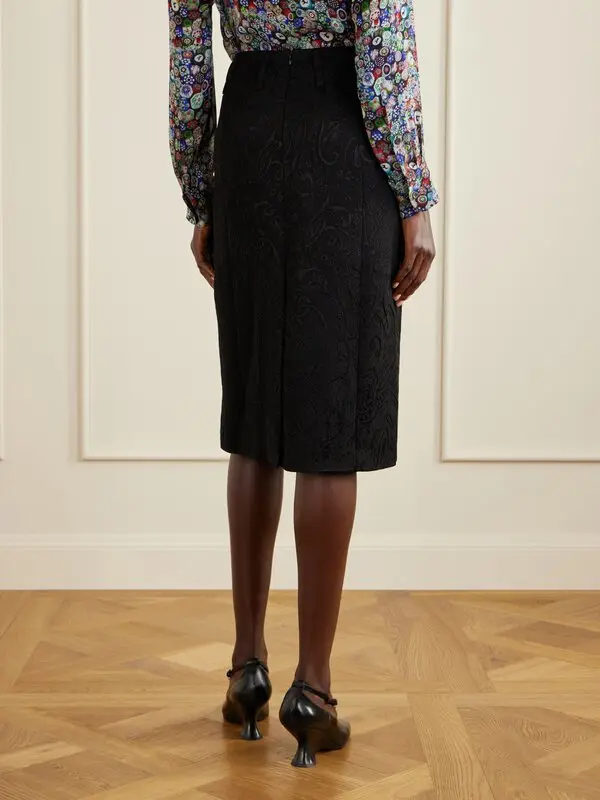 Dries Van Noten Motif Matelassé Jacquard Midi Skirt
